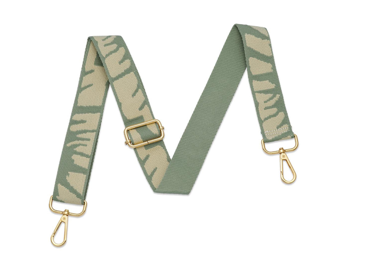 Crossbody Strap - Animal Print Strap in Light Green (Gold Hardware ...
