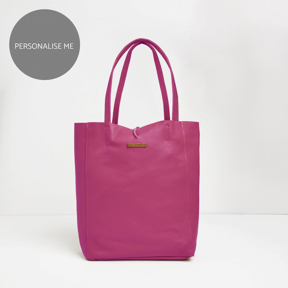 Milan Soft Leather Tote Bag in Fuchsia Pink | Betsy & Floss Italian ...