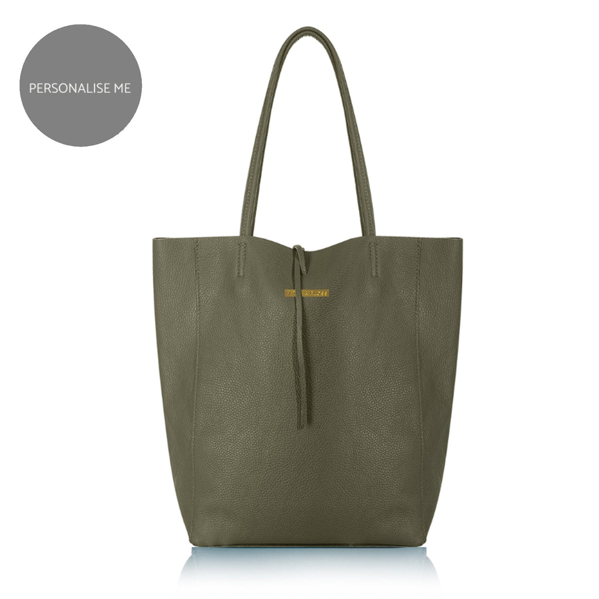 Milan - Soft Leather Tote Bag in Olive Green | Betsy & Floss – Betsy ...