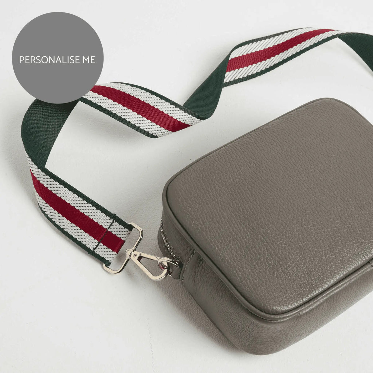 Verona Crossbody Tassel Cinder Bag Green Stripe Strap | Betsy & Floss ...